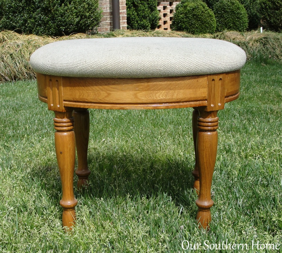 Vanity Stool Makeover with Chalky Paint - Our Southern Home