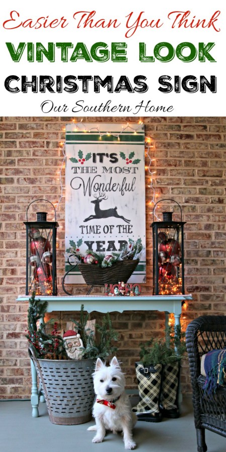 Vintage Look Christmas Sign - Our Southern Home