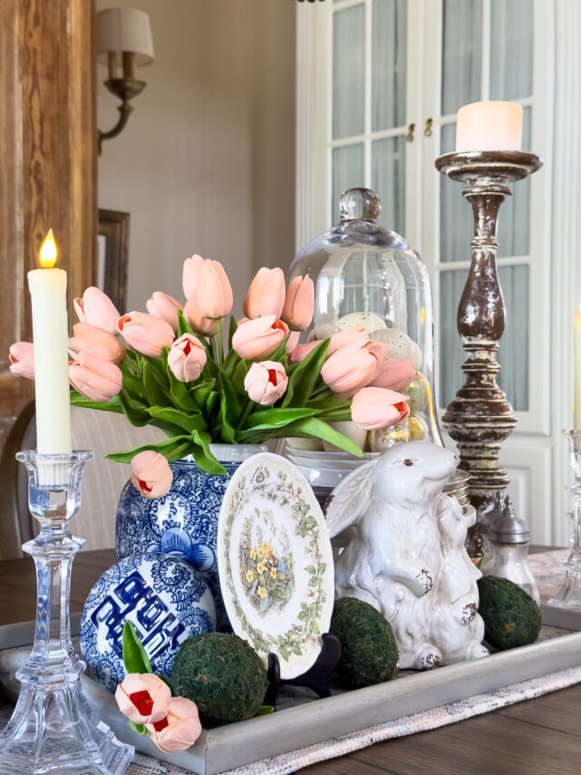 Beautiful and Simple Spring Dining Table Centerpiece