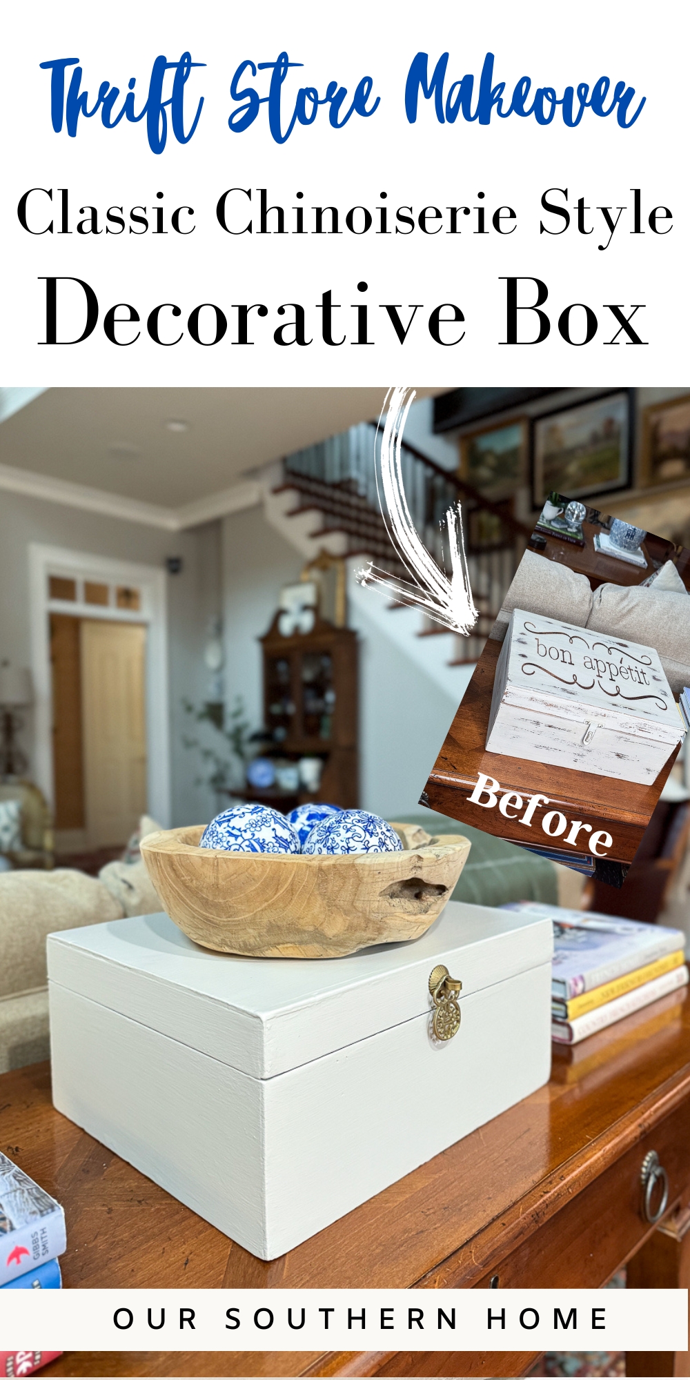 Thrift Store Box Makeover with a Classic Look