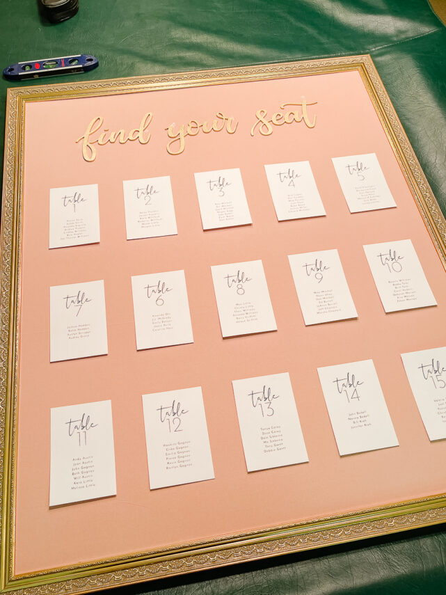 How to Create a Framed Wedding Seating Chart
