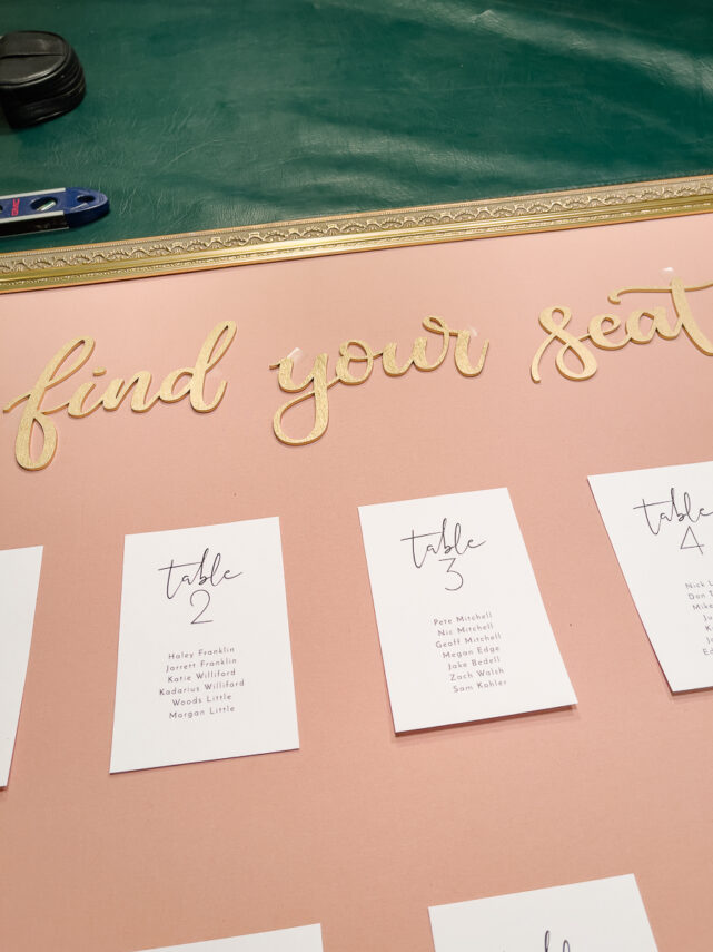 How to Create a Framed Wedding Seating Chart