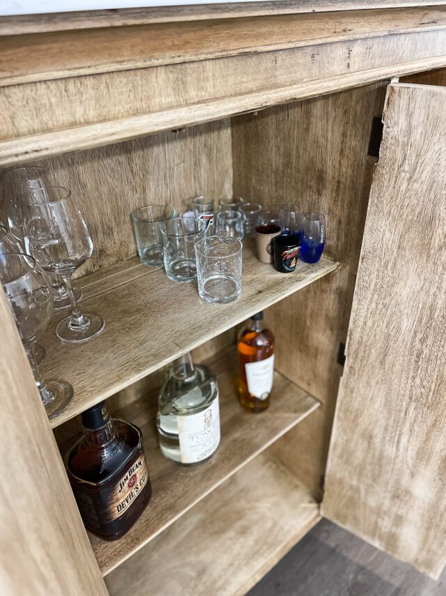 DIY Upcycled Bar Cabinet from the Top of Hutch - Our Southern Home