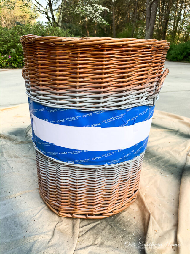 Painted Stripe Basket Makeover - Our Southern Home