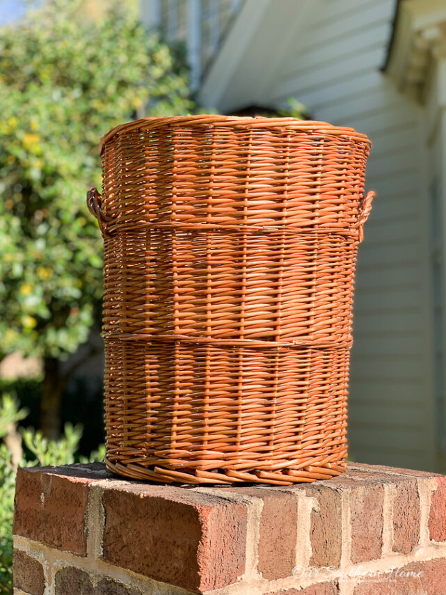 Painted Stripe Basket Makeover - Our Southern Home