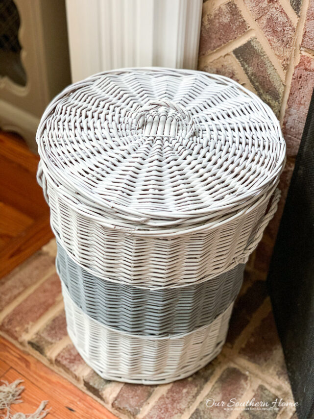 Painted Stripe Basket Makeover - Our Southern Home